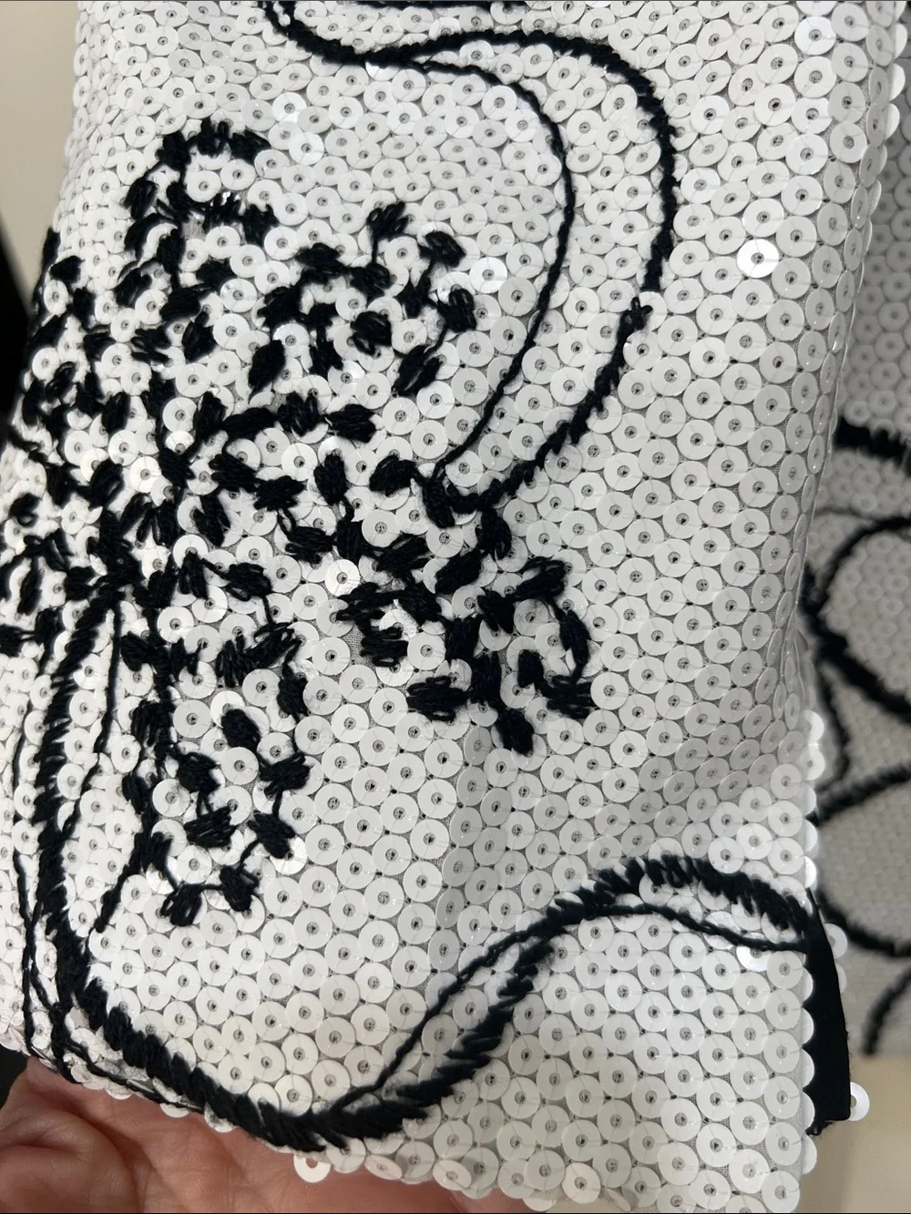 Carlisle | Jackets & Coats | Carlisle Black And White Floral Sequin ...